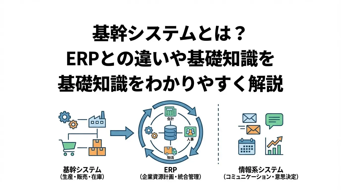 基幹システムとは？初心者にもわかりやすく図解で解説！ERPとの違いも | クラウドERP導入ガイド